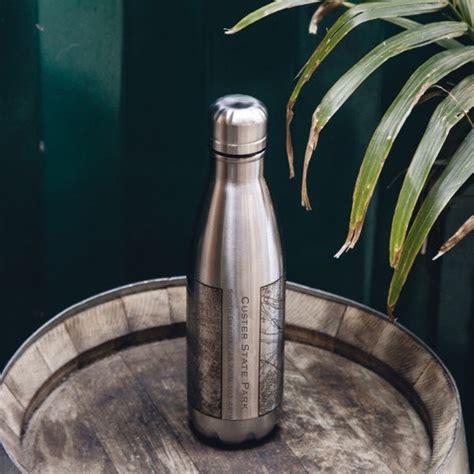 Custer State Park South Dakota Engraved Map Insulated Bottle — Jace Maps