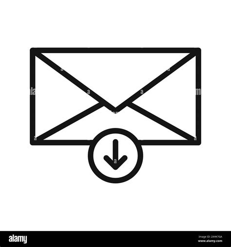 Inbox Icon Black Line Art Vector In Black And White Outline Set Collection Sign Stock Vector