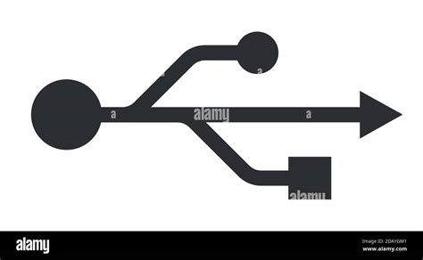 USB Plug Connection Icon Or Symbol For Universal Serial Bus Industrie