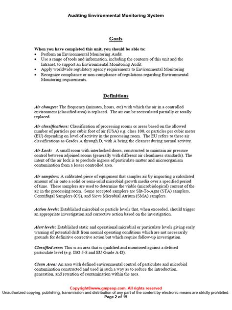 Audit 013 Auditing Environmental Monitoring System Sample Pdf