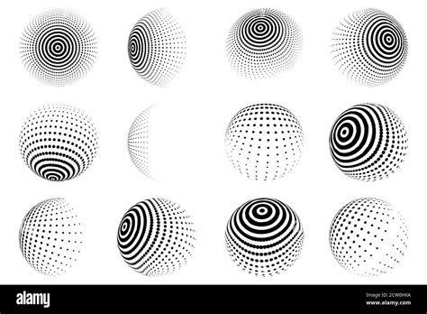 Halftone Effect Design Elements Black Halftone Effects Circles Set Of