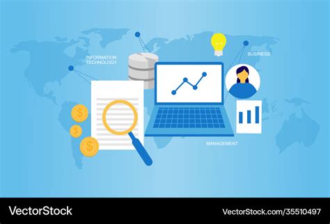 Flat Design Concept Business Intelligence Vector Image