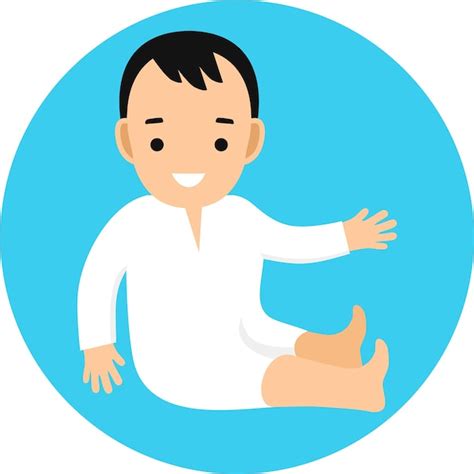 평면 스타일 벡터 일러스트 레이 션에 귀여운 웃는 아기 아바타 프리미엄 벡터