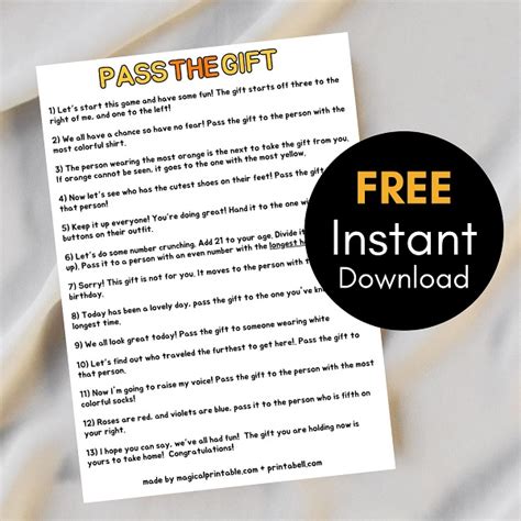 Free Halloween Game Printable Free Halloween Pass The T
