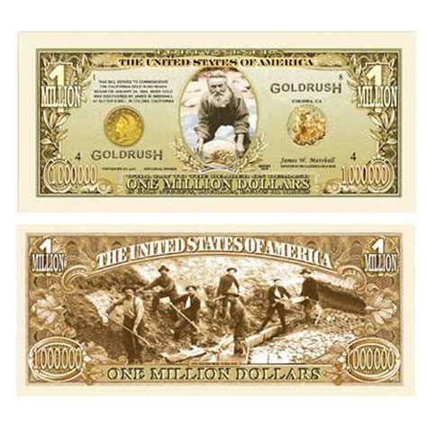 American Art Classics Set Of 50 1849 Gold Rush Million Dollar Bill
