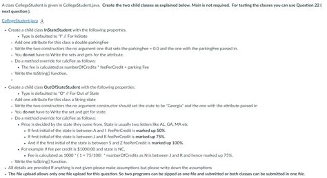 Solved CollegeStudent Java Public Class CollegeStudent Chegg