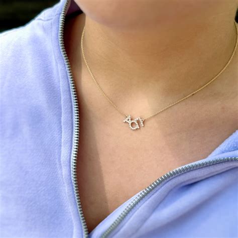 Stunning Alpha Omicron Pi Diamond Necklace Aoii Luxe