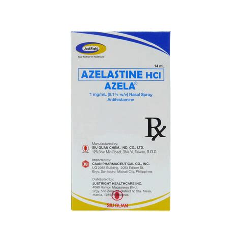 Azela Azelastine Hydrochloride 1mg Ml Nasal Spray 14ml Price In The