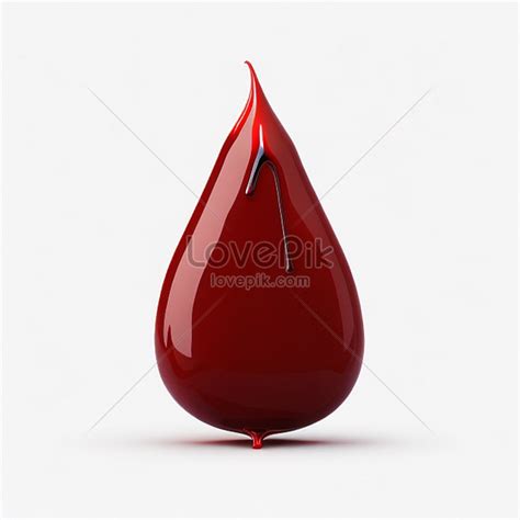 Realistic Blood Drop Detailed Illustration On A Clean White Background