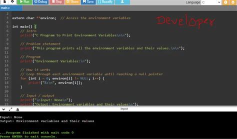 C Program To Print Environment Variables