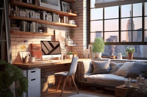 Premium Photo Designing Comfortable Workspaces In Microspaces And