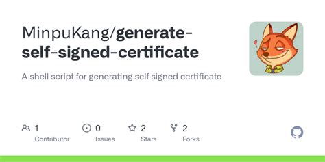 Github Minpukanggenerate Self Signed Certificate A Shell Script For Generating Self Signed