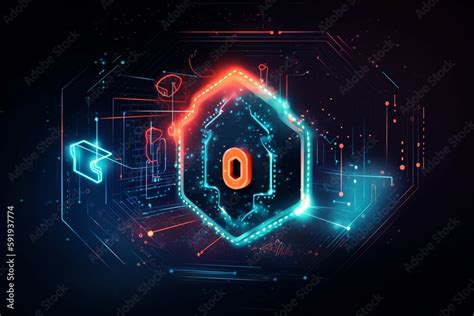 Security Background Design Featuring Orange And Blue Locker In A Graphic Design Style