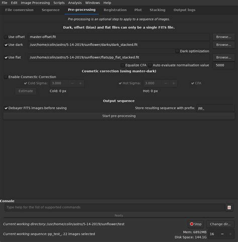 Siril Workflow Preprocessing Wolf Creek Observatory