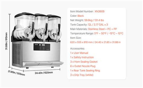 12lx3 Tank Commercial Slushy Machine Margarita Smoothie Frozen Drink
