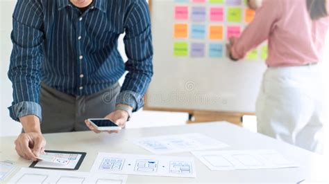 Graphic Designers Team Work Together With Ux Ui Designer Planning