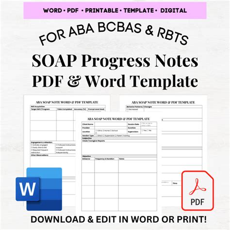 Soap Note Template Rbt Notes Aba Notes Aba Session Note Aba Session Note Template Bcba Note