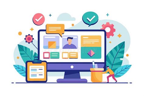 A Customizable Semi Flat Illustration Of Usability Testing With A