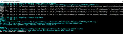 Artic6 Blog Powershell Clear The Reboot Flag