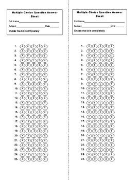 Bubble Answer Sheets For Multiple Choice Question By Dental Education Hub