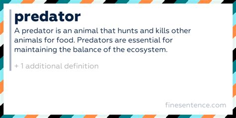 Predator Definition Meaning And Examples In English