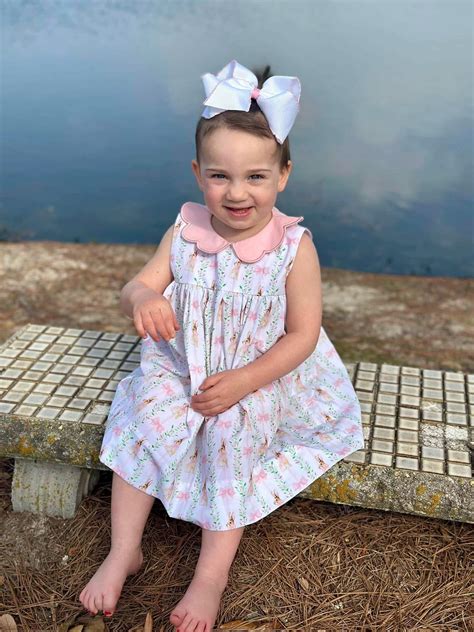 Rts Girly Easter Bunny Dress Oaky Rose Smocking Co