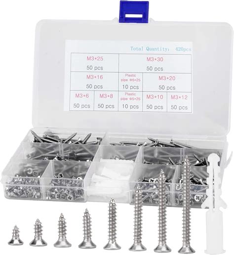Win Win Self Tapping Screw Assortment Kit 420 Pcs M3 Assorted Screws