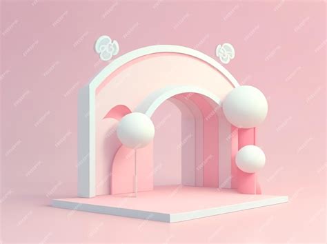 Premium Ai Image Dimensional Elegance 3d Render Abstract Mockup Scene With Podium