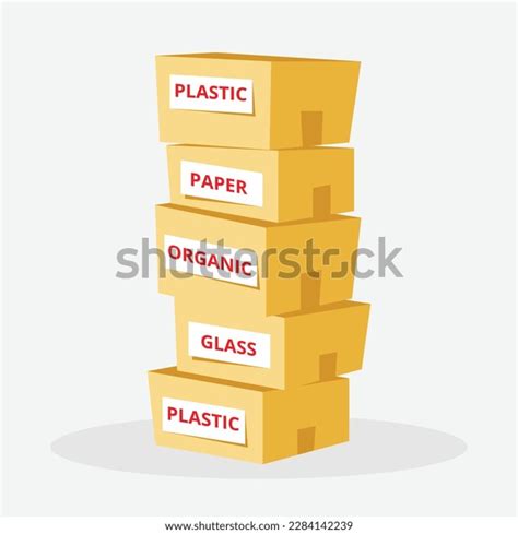 Many Garbage Cans Sorted Garbage Sorting Stock Vector Royalty Free