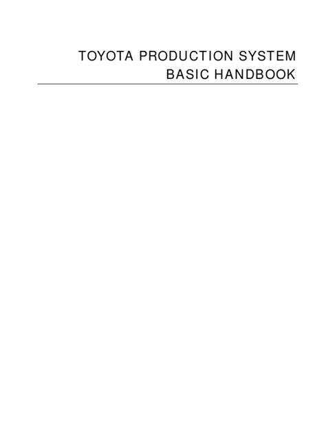 Basic Tps Handbook Pdf Lean Manufacturing Operations Management