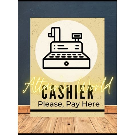 Cashier Signage Order Here Signage Pay Here Sign Laminated Signage
