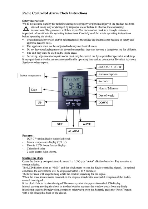 Atomix Radio Controlled Clock Instructions At Tia Curtis Blog