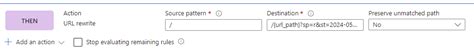 in azure front door premium is it possible to just add a query string