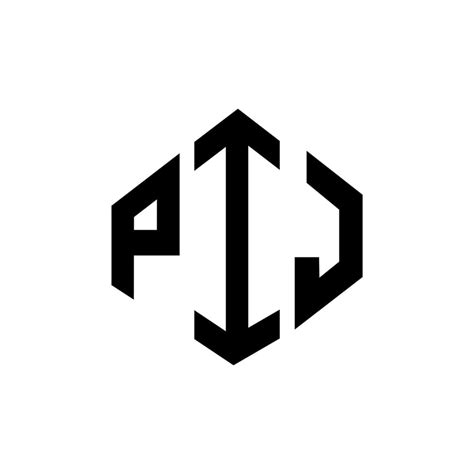 Pij Letter Logo Design With Polygon Shape Pij Polygon And Cube Shape