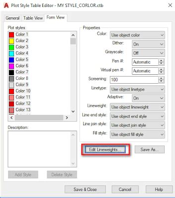 CADTips HƯỚNG DẪN TẠO PLOT STYLE CTB FILE TRONG AUTOCAD CÀI ĐẶT NÉT IN