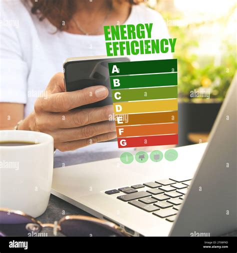 Woman Calculating Energy Buildings Efficiency Class Ecological And Bio Energetic House Concept