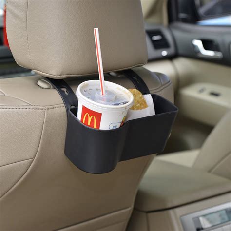 Car Headrest Seat Back Organizer Cup Holder Drink Pocket Food Tray