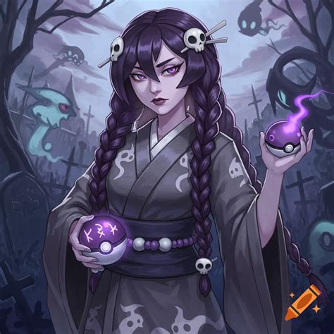 Female Ghost Type Pokemon Trainer On Craiyon