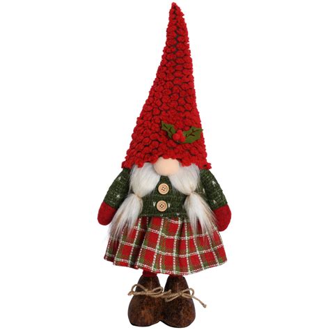 Red Tartan Standing Gonk Christmas Ornament Wilko