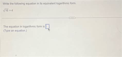Solved Write The Following Equation In Its Equivalent
