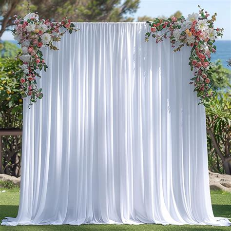 10x10ft Wrinkle Free White Backdrop Curtain For Parties Soft Fabric