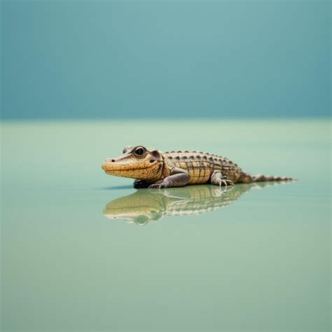 Premium Photo Minimalist Photography Of A Cute Caiman In Water On