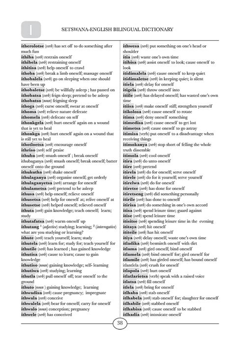 Thanodi Ya Temepedi Setswana English Bilingual Dictionary