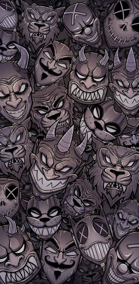 Grey Devil Faces Wallpaper By Dopeaholik