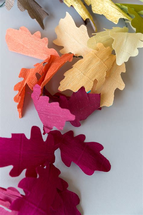 Diy Paper Leaf Fall Garland Crepe Paper Leaf Garland Fall Crepe