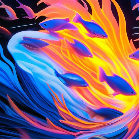 Neon Whirlpool Waterfall Flying Fish Aesthetics Of The Female Body