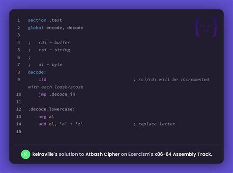 Keiravilles Solution For Atbash Cipher In X86 64 Assembly On Exercism