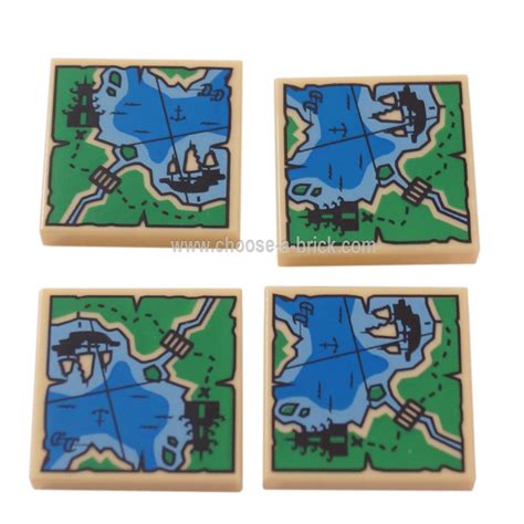 Tan Tile 2 X 2 Map Of Ninjago With Pagoda And Ship Pattern Choose A