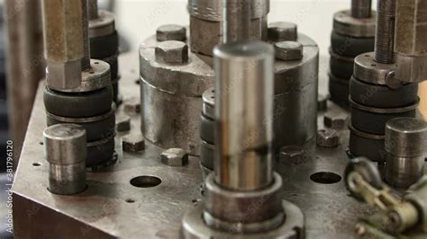 Making A Disk On A Plant A Pressing Machine Making Holes In The Disk