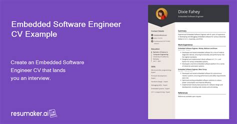 Embedded Software Engineer Cv Example For 2024